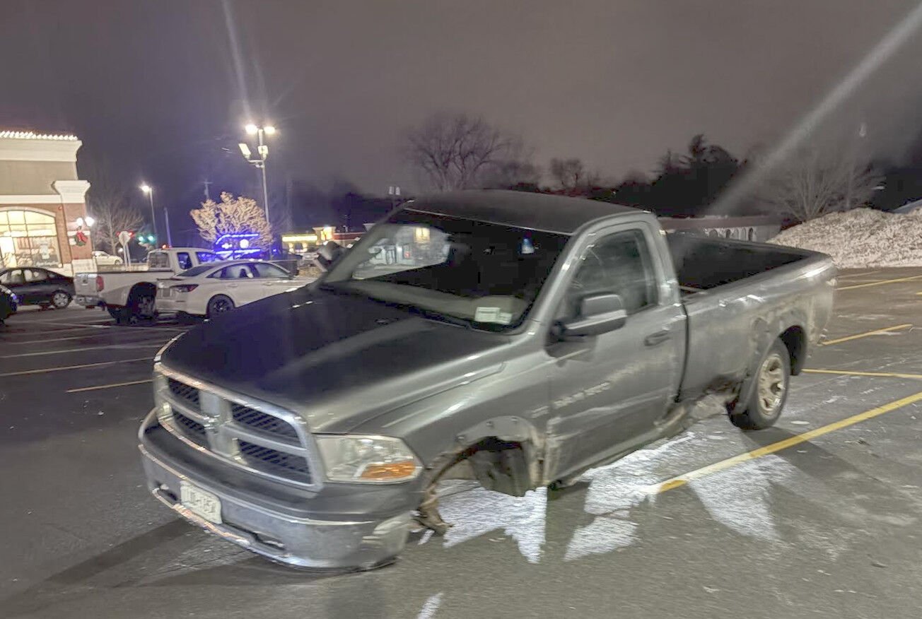 New Hartford Police chase pickup with only three wheels | News ...