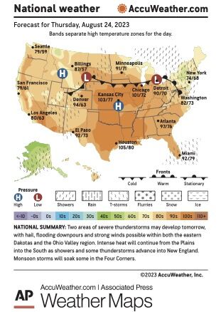 0824 US Weather map color | | romesentinel.com