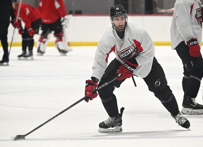 Ethan Edwards talks after first practice with Utica Comets | Sports ...