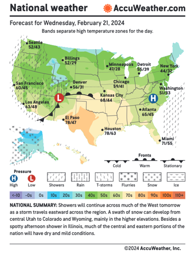 US Weather Map (color) 0221 | | romesentinel.com