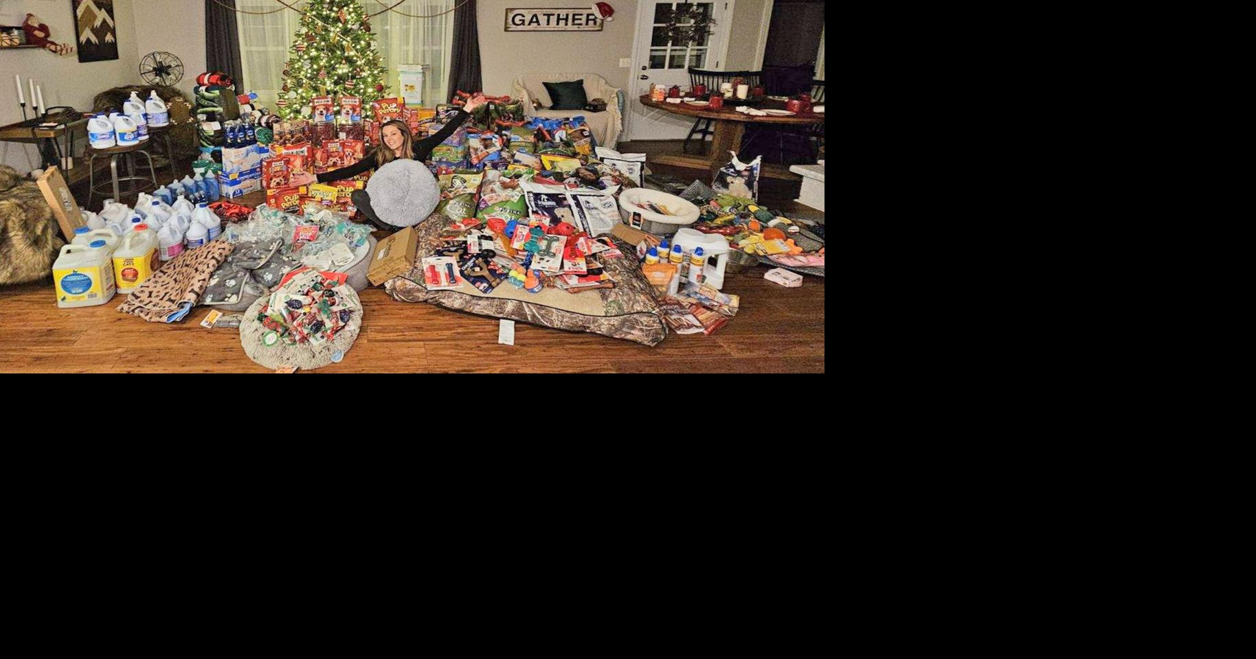 Erin Weldon of Tangles Salon delivers for animal shelters at Christmas ...