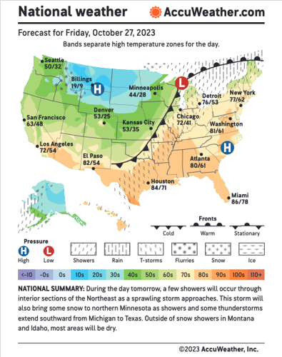 US Weather Map (color) 1027 | | romesentinel.com