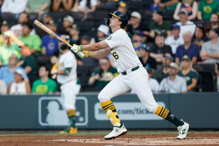 Bolte hits 1st MLB homer and A's go deep 5 more times in Las Vegas for ...