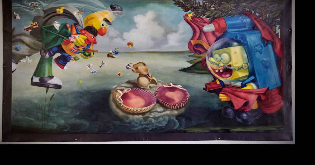 ‘Emilia Olson: Painting with the Past’: Sponge Bob Square Pants, Bert ...