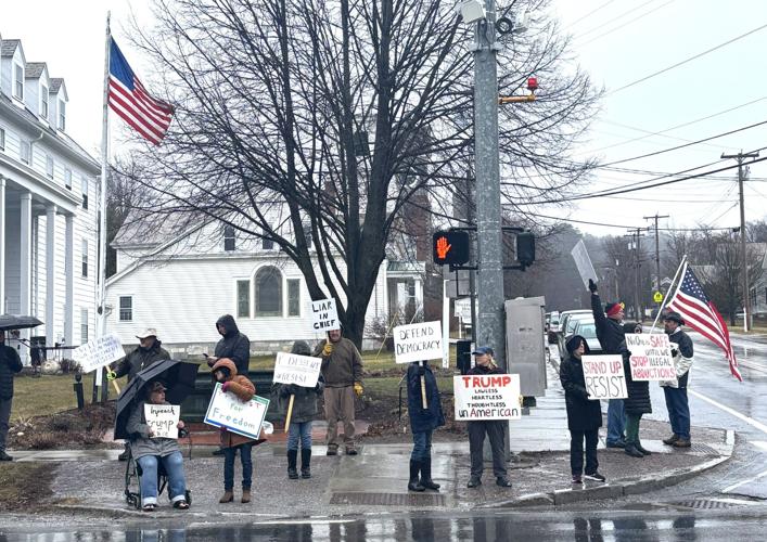 Protesters stand up for democracy in Wallingford | Local News ...