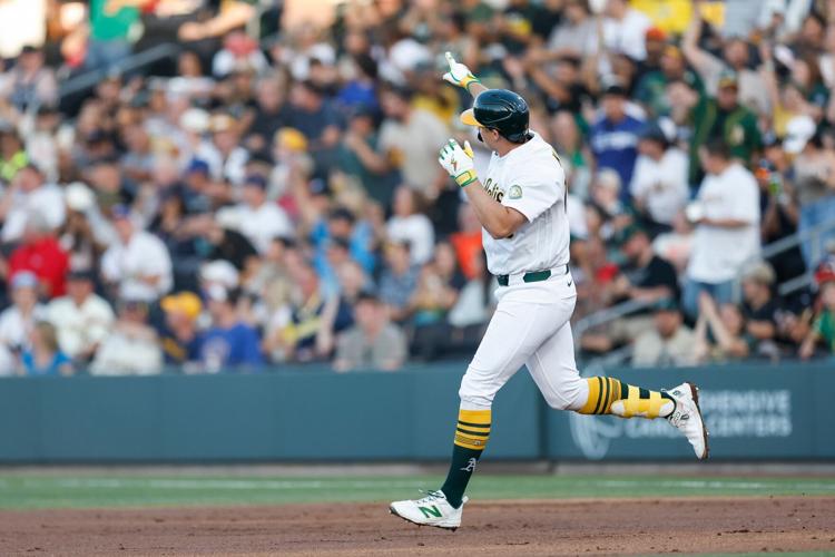 Bolte hits 1st MLB homer and A's go deep 5 more times in Las Vegas for ...