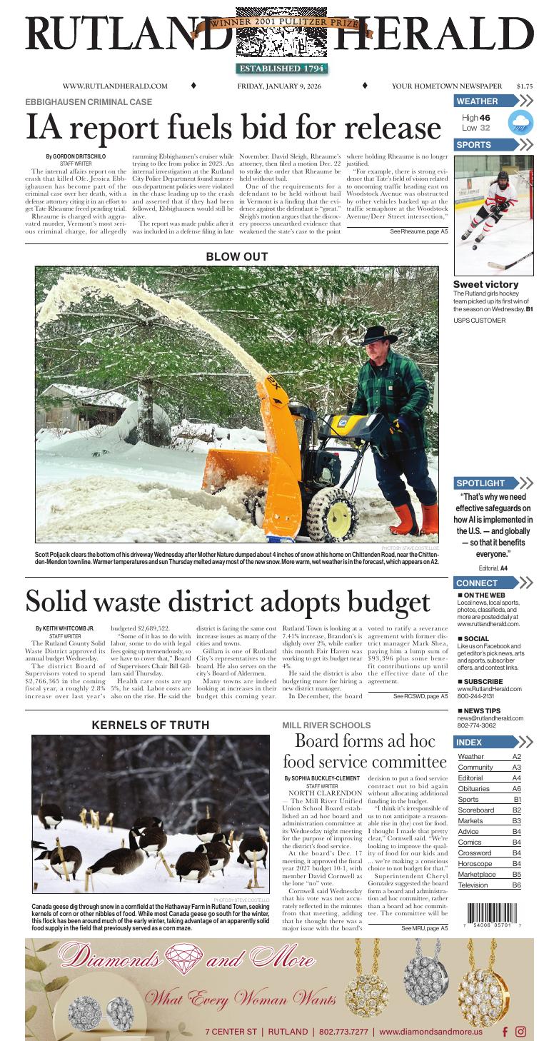 Page A1 | e-Edition | rutlandherald.com