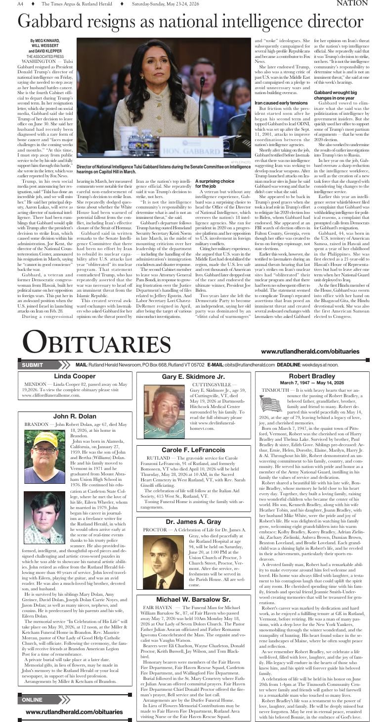 Page A4 | e-Edition | rutlandherald.com