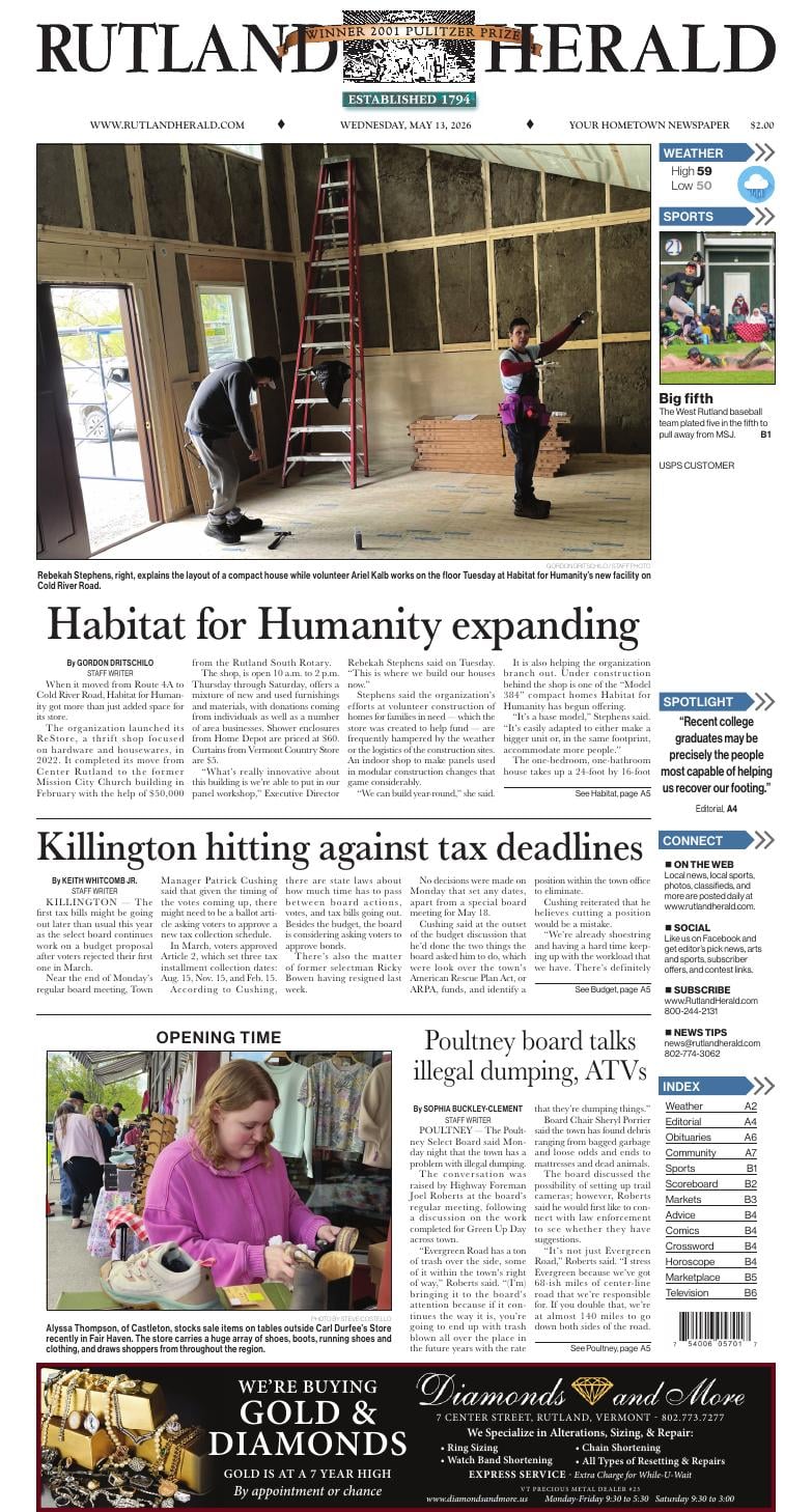 Page A1 | e-Edition | rutlandherald.com