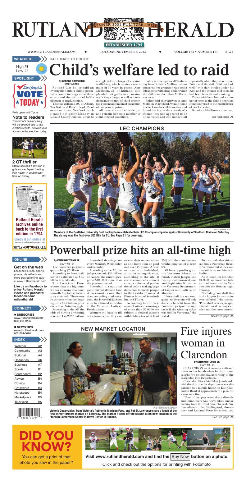 Page A1 | e-Edition | rutlandherald.com
