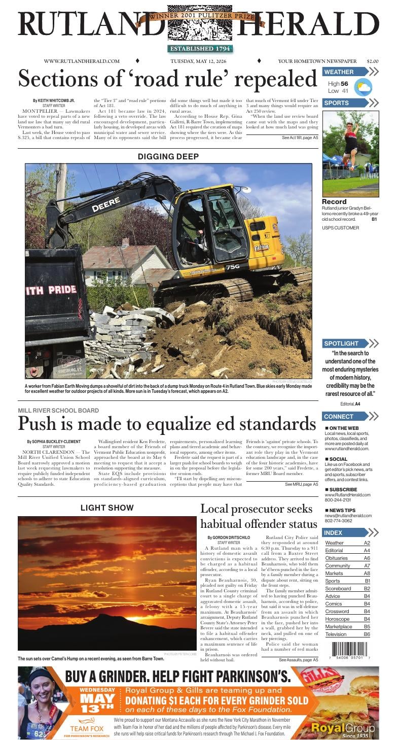 Page A1 | e-Edition | rutlandherald.com