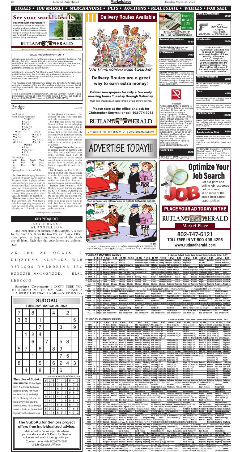 Page B6 | e-Edition | rutlandherald.com