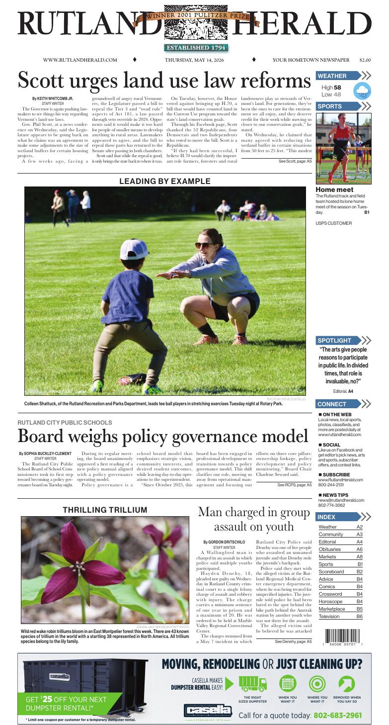 Page A1 | e-Edition | rutlandherald.com