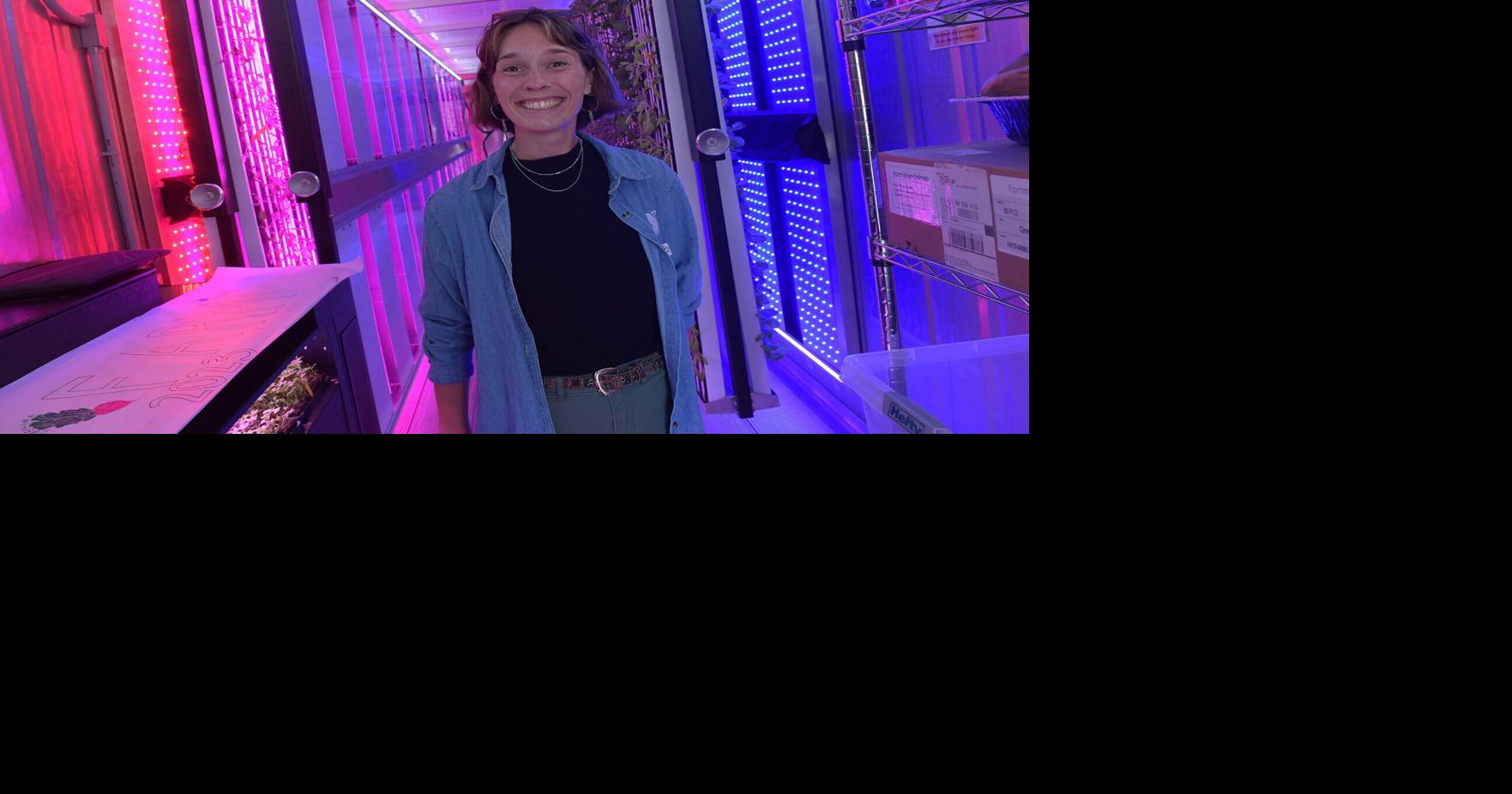 Students growing vegetables in hydroponic Freight Farm | News ...