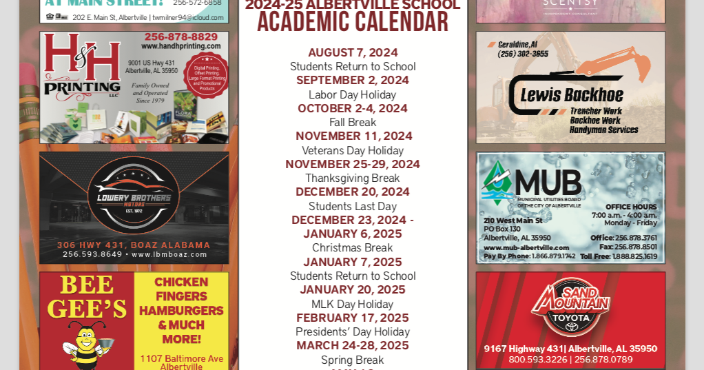 The Reporter shares 2024-25 academic calendars for local schools | News ...