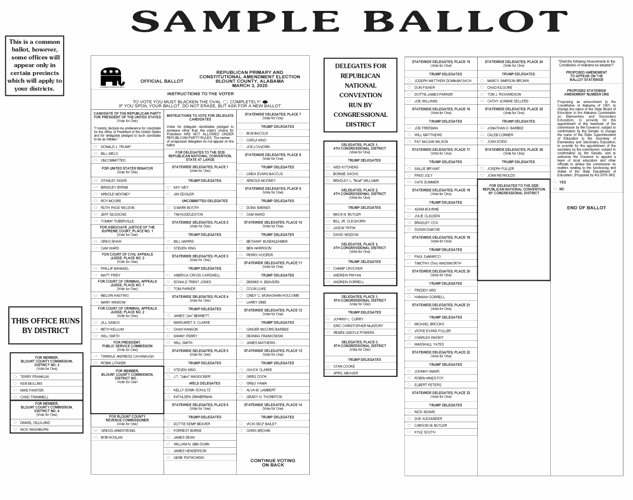 Sample ballots for 2020 primary elections | | sandmountainreporter.com