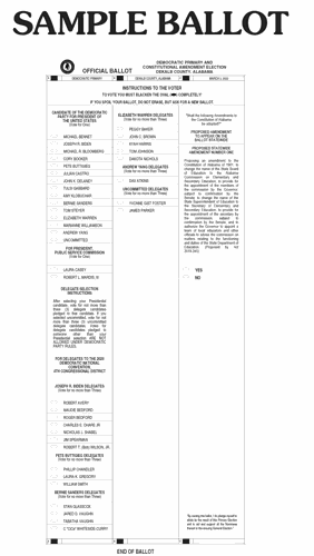 Sample ballots for 2020 primary elections | | sandmountainreporter.com