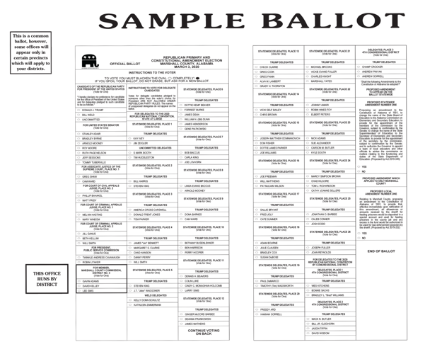 Sample ballots for 2020 primary elections | | sandmountainreporter.com
