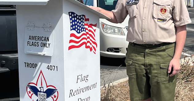 Eagle Scout installs flag retirement boxes | News ...