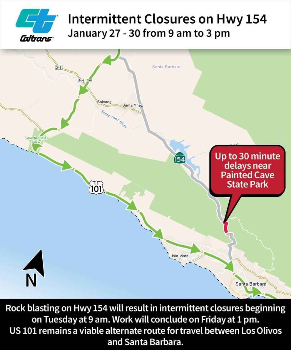 Intermittent closures, travel delays on Hwy. 154 expected through ...