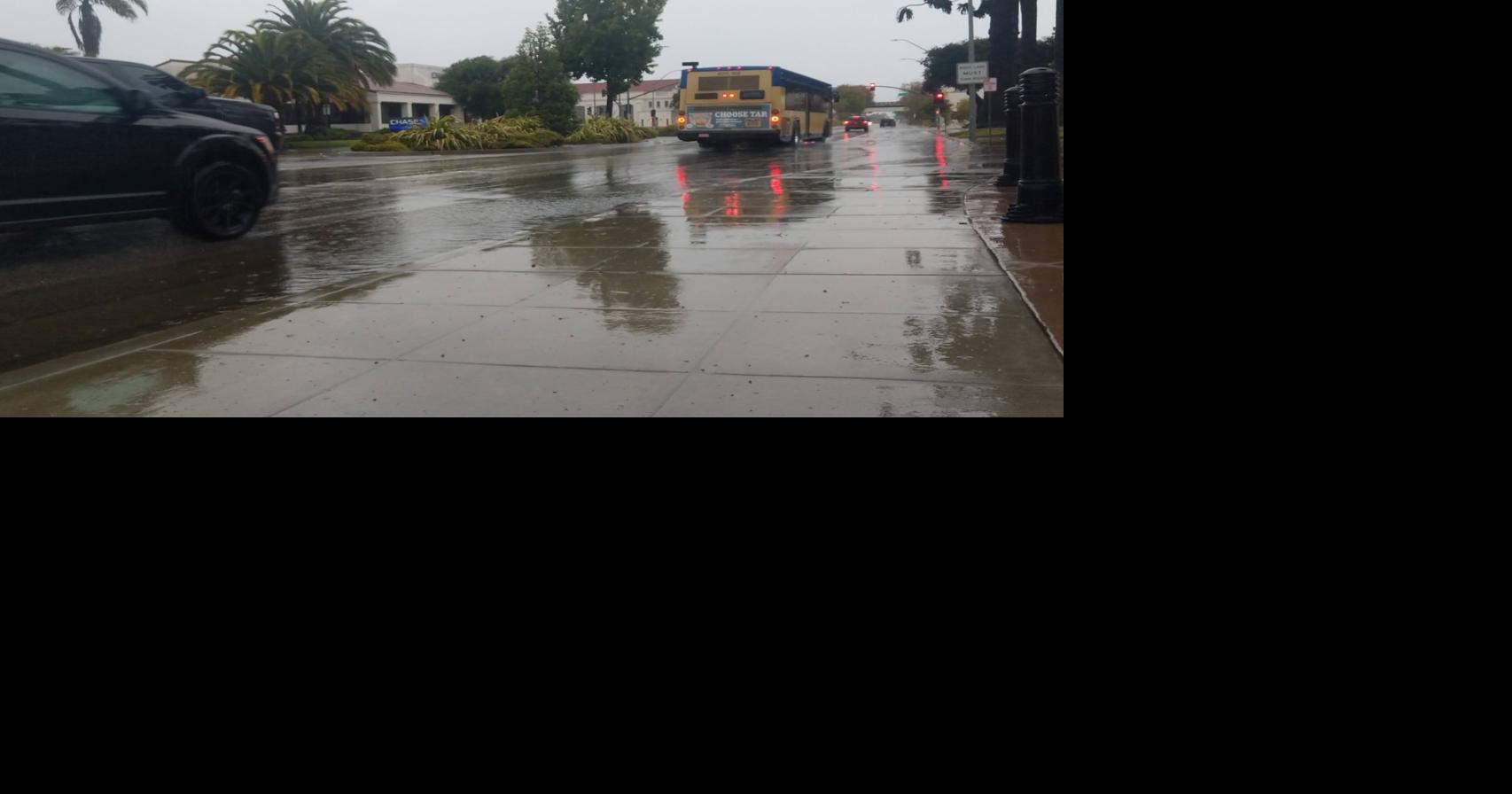 Photos: Rain hits Santa Maria Monday, filling storm drains and ...