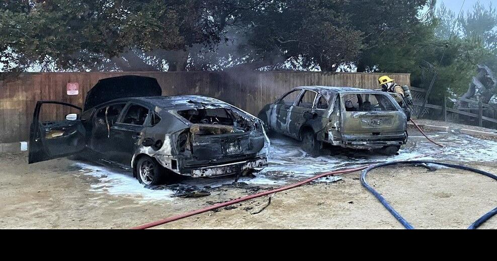Two vehicles destroyed in hybrid car fire Monday in Los Alamos | Local ...