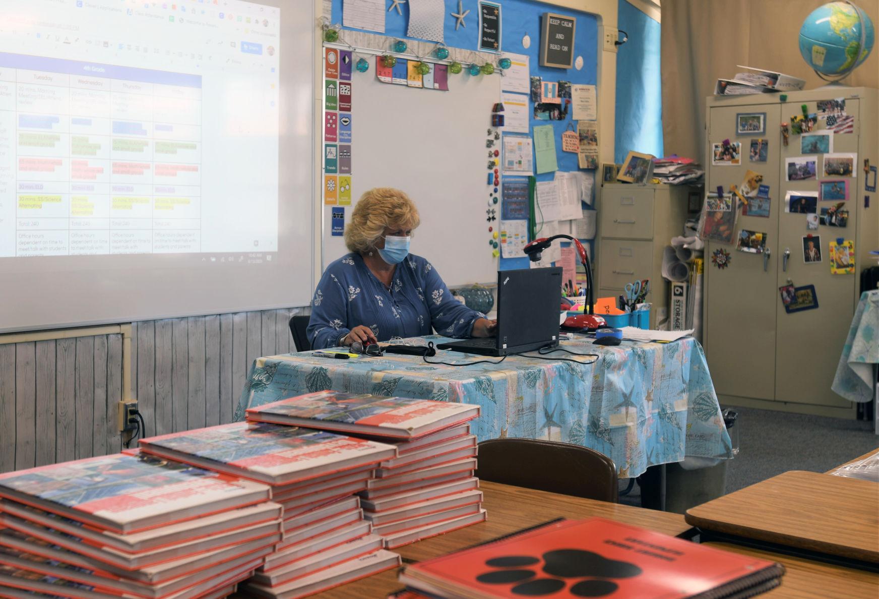 Photos: First virtual day of school at Robert Bruce Elementary in Santa ...