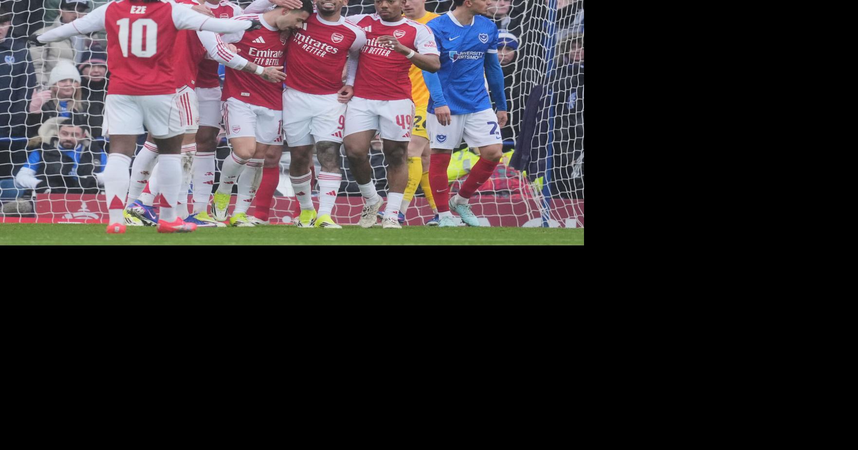 Arsenal golea 4-1 a Portsmouth en la Copa FA con triplete de Gabriel ...