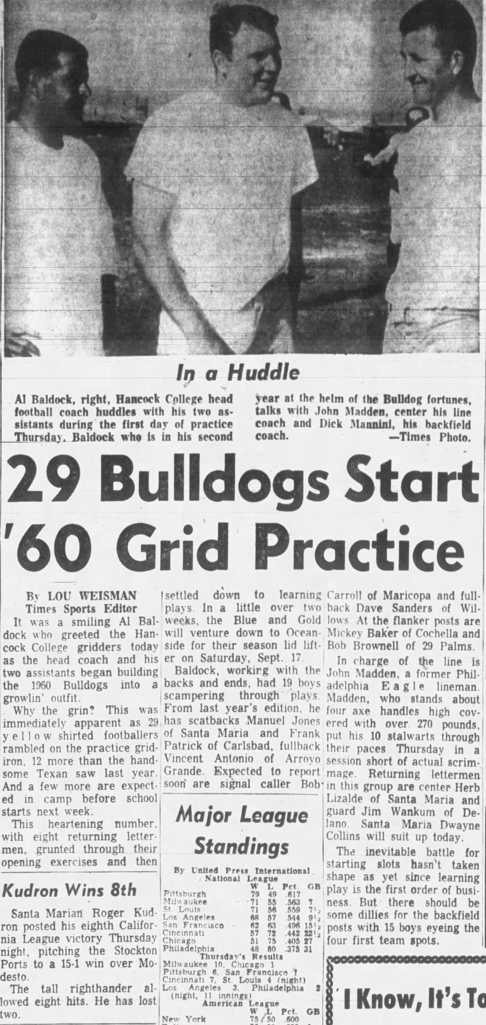 From the Vault: John Madden didn't just coach at Hancock College, he ...