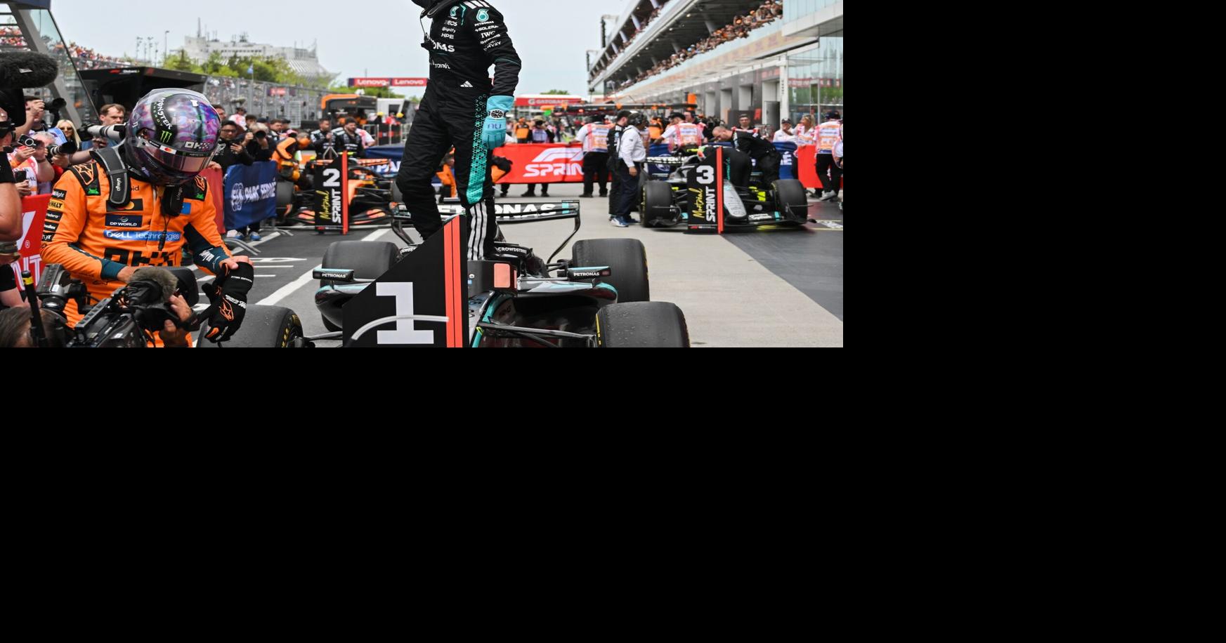 Russell choca con su compañero de Mercedes Antonelli en triunfo al ...
