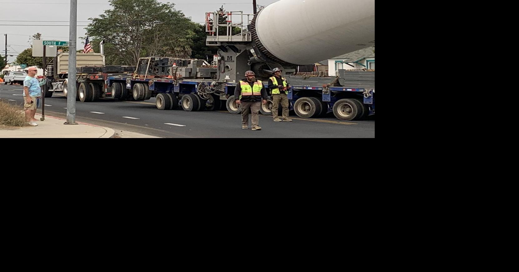 Giant wind turbine blades continue trek to Lompoc through December ...