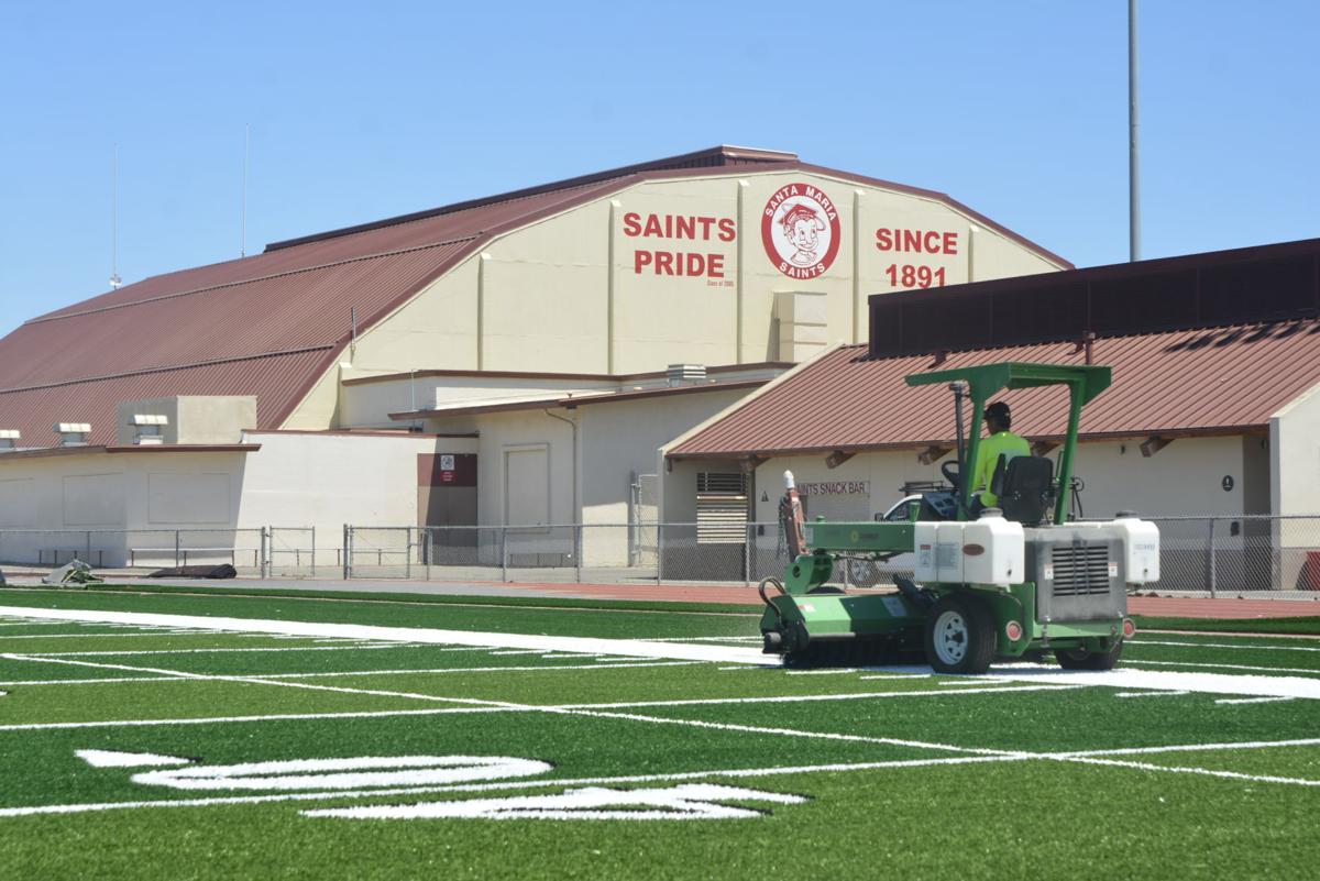 New synthetic turf installed at Santa Maria High School's football ...