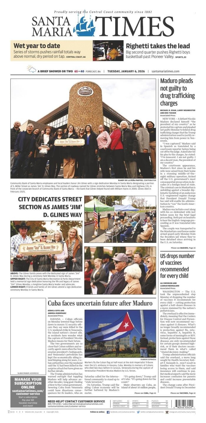 AP News Summary at 2:40 p.m. EST | National | santamariatimes.com