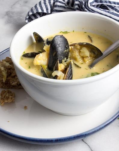 Mussels and Cod Seafood Chowder Recipe | Food + Drinks ...