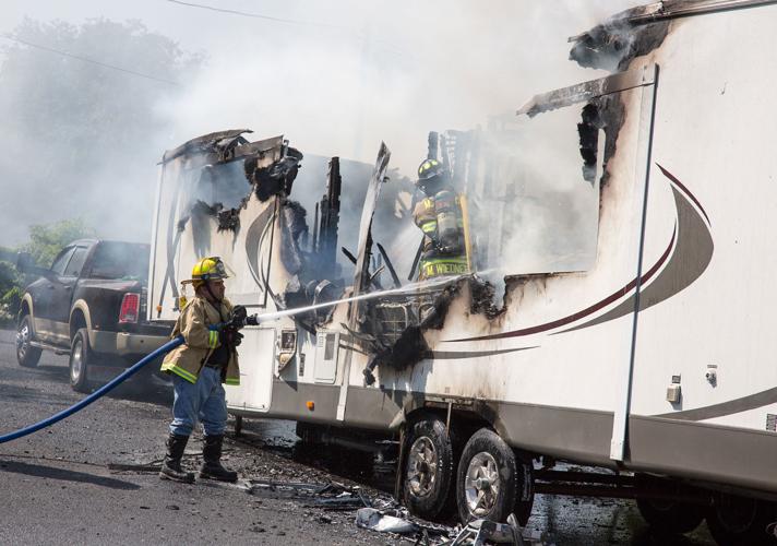 RV burns after striking power line | News | seguingazette.com