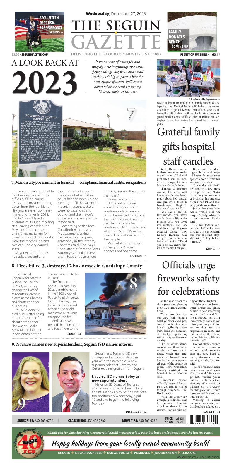 Page A1 | Seguin Gazette | seguingazette.com