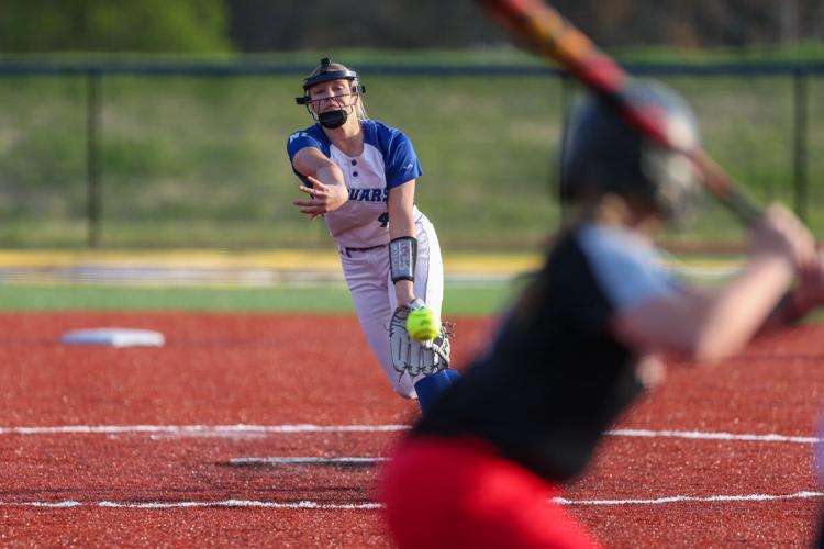 Emma Carl goes yard and picks up the win in the pitcher’s circle during ...