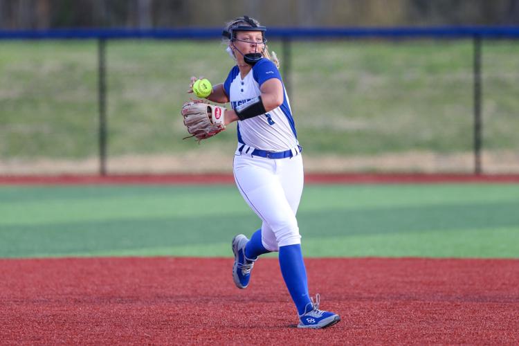 Emma Carl goes yard and picks up the win in the pitcher’s circle during ...