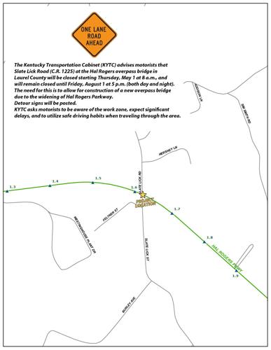 Slate Lick Road at the Hal Rogers overpass bridge will be closed ...