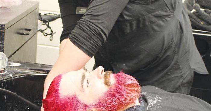 In The PINK: SCC student dyes hair, beard pink for Breast Cancer ...