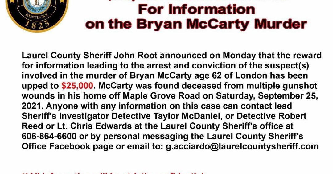 $25,000 reward now offered for information on Bryan McCarty murder ...