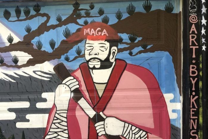 Clarion Alley murals defaced with MAGA hats, pro-Kavanaugh graffiti ...