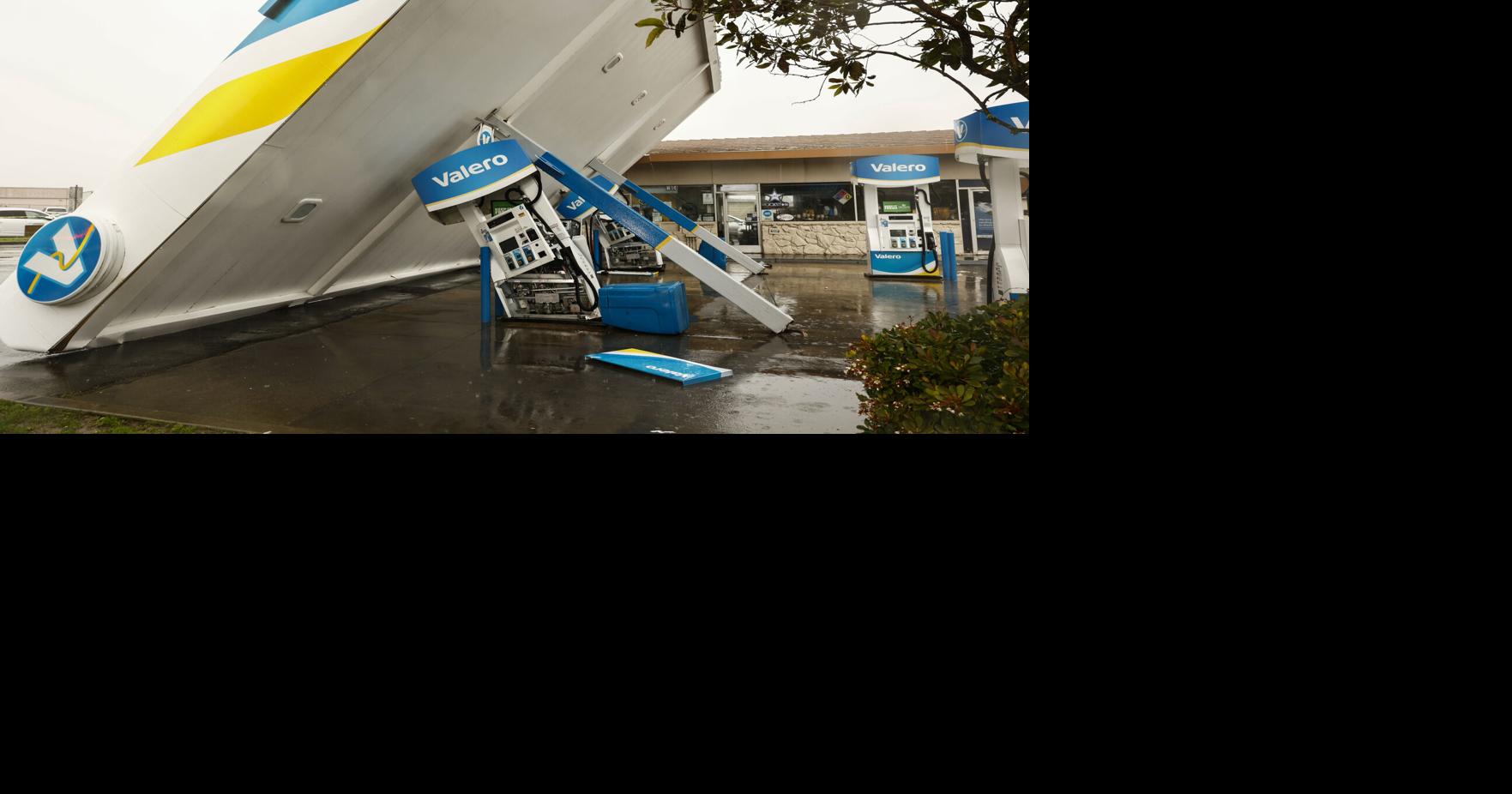 Valero gas station roof collapse from strong storm winds at King Drive ...