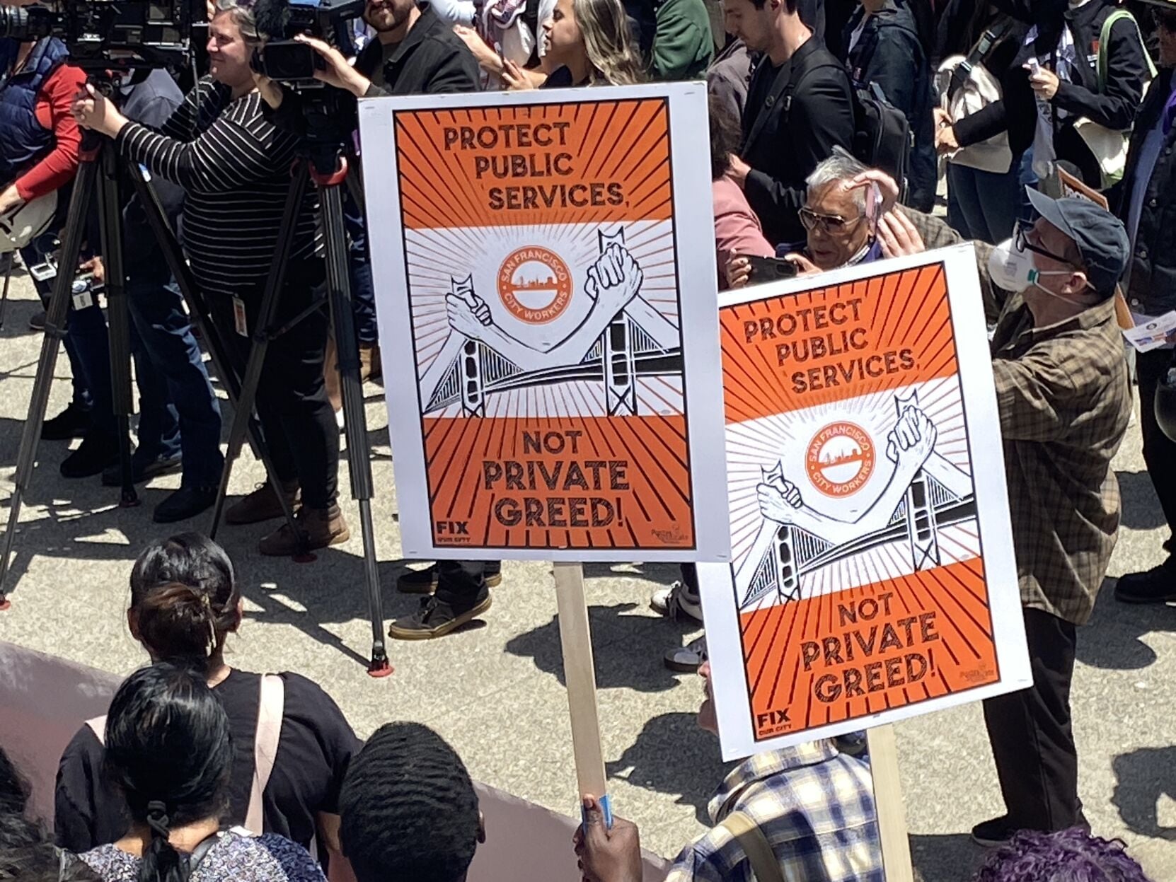 SF workers rally against budget cuts Daniel Lurie proposed | Politics ...
