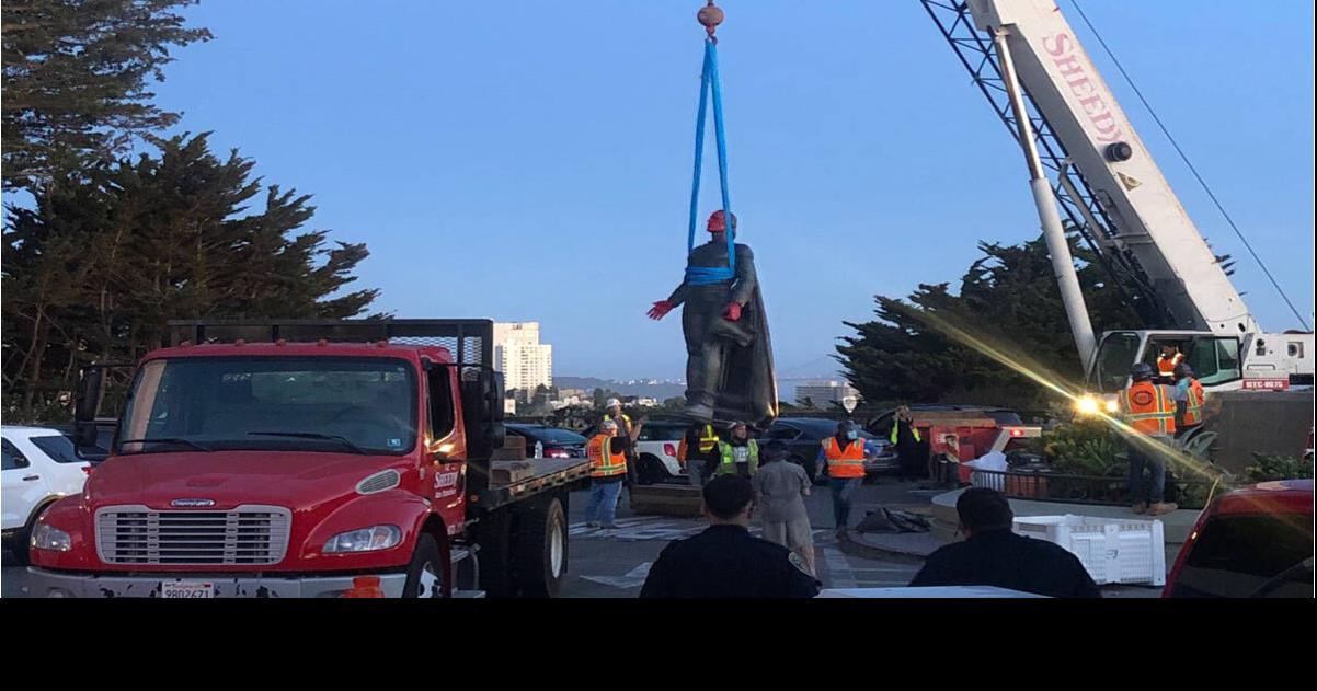 Christopher Columbus statue removed from Coit Tower site | Archives ...