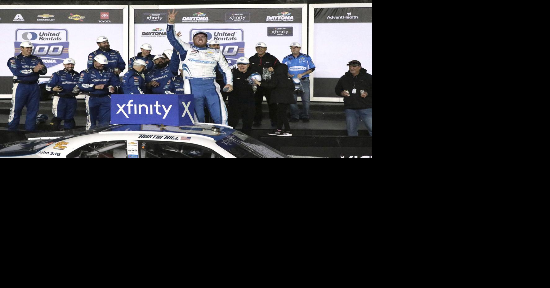 Hill wins 2nd straight Xfinity race to open season as teammate Love ...