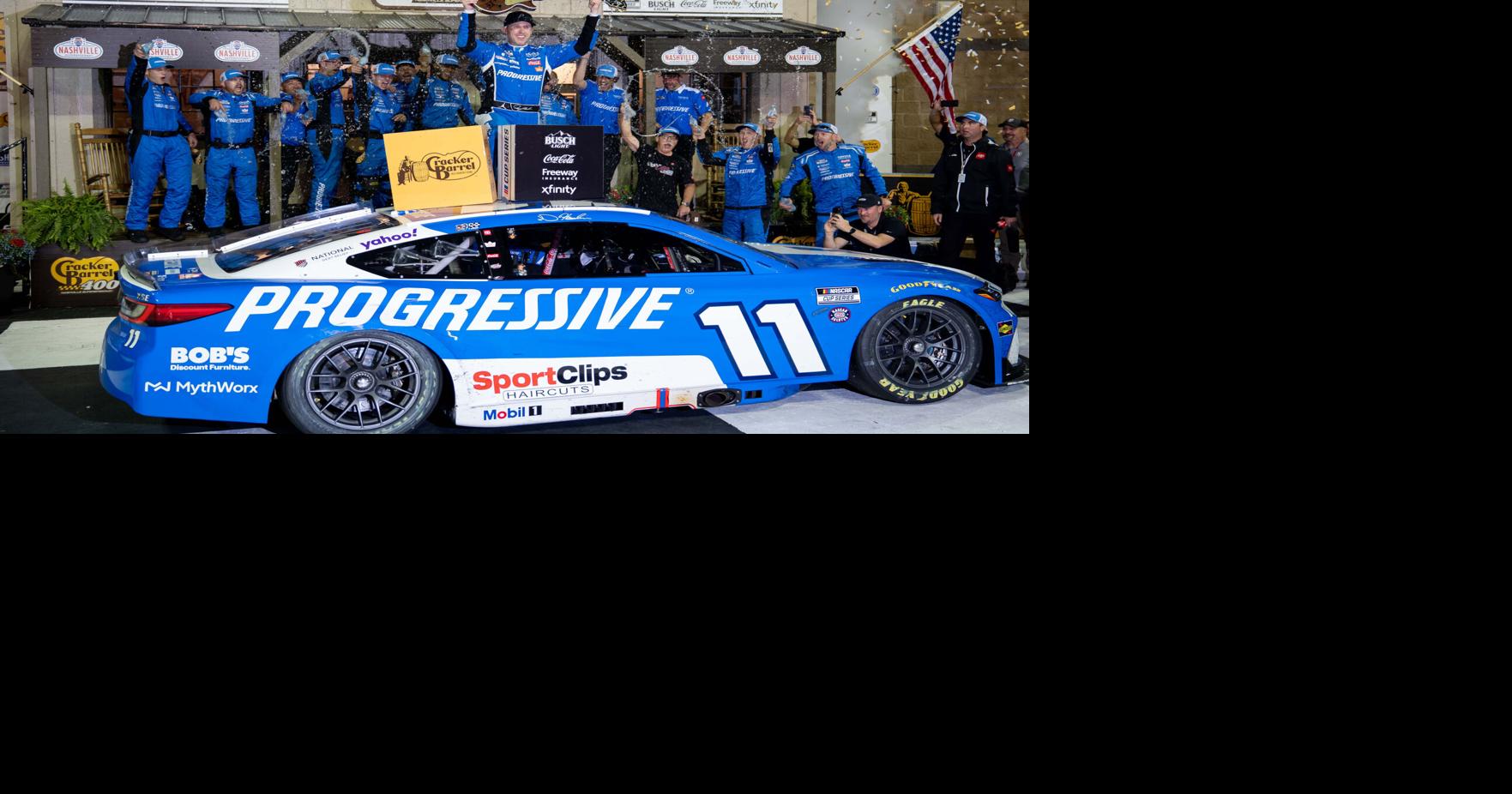 Hamlin storms back from a pole-start penalty to win at Nashville ...