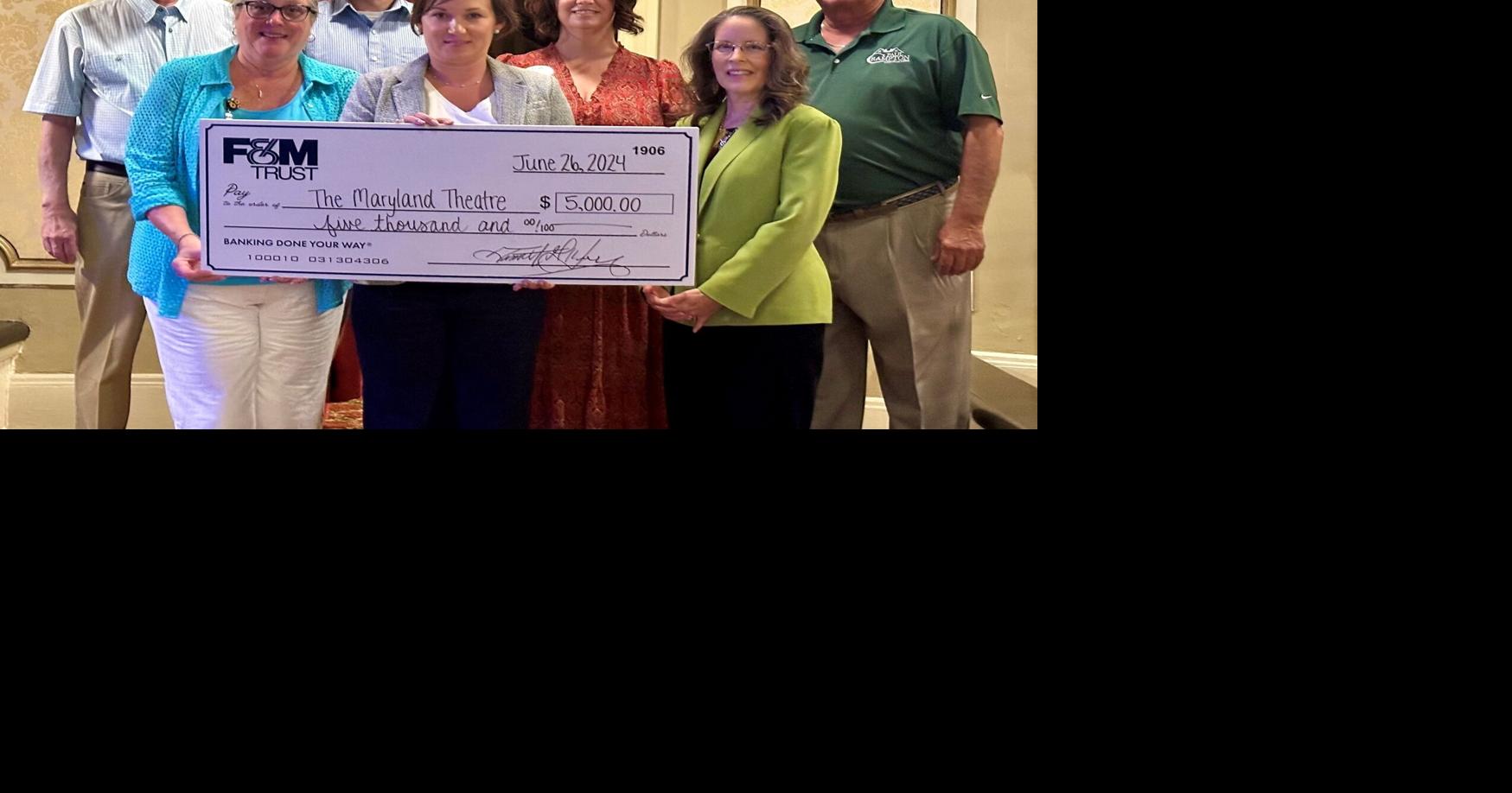F&M Trust donates $5,000 to support The Maryland Theatre’s Century Club ...