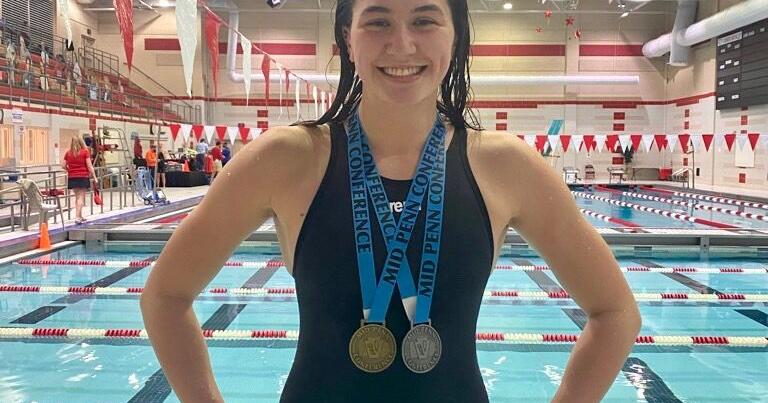 Strine sets new conference mark, wins Mid Penn breaststroke title ...