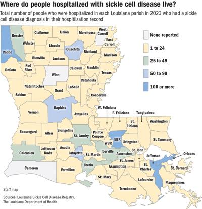 Sickle Cell Disease hospitalizations in Louisiana parishes | Louisiana ...